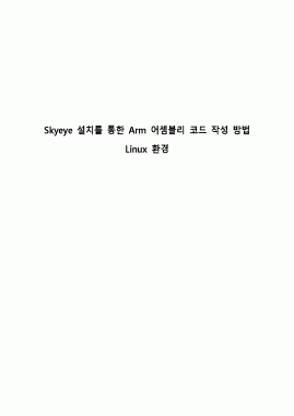 Skyeye 설치를 통한 Arm 어셈블리 코드 작성 방법 Linux 환경-1페이지