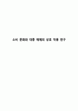 소비 문화와 대중 매체의 상호 작용 연구-1페이지