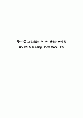 특수아동 교육과정의 역사적 전개와 의미 및 특수유아용 Building Blocks Model 분석-1페이지
