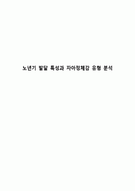 노년기 발달 특성과 자아정체감 유형 분석-1페이지