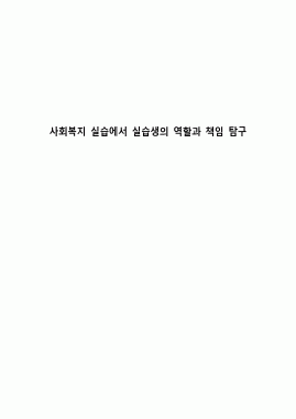 사회복지 실습에서 실습생의 역할과 책임 탐구-1페이지