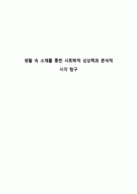 생활 속 소재를 통한 사회학적 상상력과 분석적 시각 탐구-1페이지