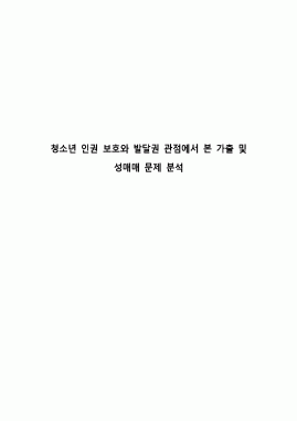 청소년 인권 보호와 발달권 관점에서 본 가출 및 성매매 문제 분석-1페이지