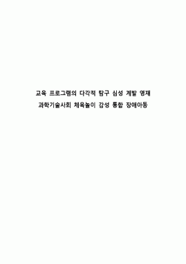 교육 프로그램의 다각적 탐구 심성 계발 영재 과학기술사회 체육놀이 감성 통합 장애아동-1페이지