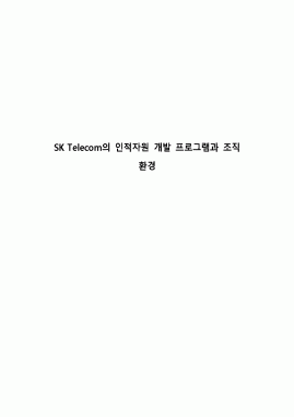 SK Telecom의 인적자원 개발 프로그램과 조직 환경-1페이지