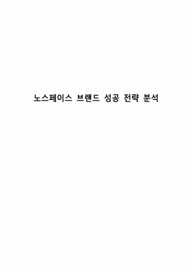 노스페이스 브랜드 성공 전략 분석-1페이지