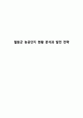 철원군 농공단지 현황 분석과 발전 전략-1페이지