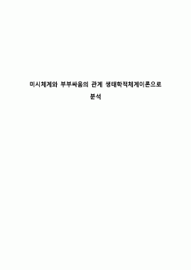 미시체계와 부부싸움의 관계 생태학적체계이론으로 분석-1페이지