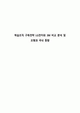 학습조직 구축전략 LG전자와 3M 비교 분석 및 모형과 국내 동향-1페이지