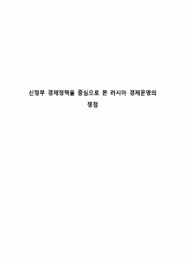 신정부 경제정책을 중심으로 본 러시아 경제운영의 쟁점-1페이지