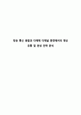 방송 통신 융합과 다매체 다채널 환경에서의 영상 유통 및 편성 전략 분석-1페이지