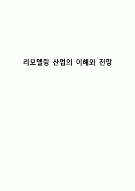 리모델링 산업의 이해와 전망-1페이지