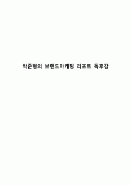 박준형의 브랜드마케팅 리포트 독후감-1페이지