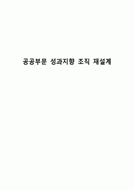 공공부문 성과지향 조직 재설계-1페이지