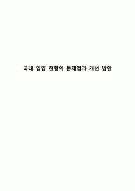 국내 입양 현황의 문제점과 개선 방안-1페이지
