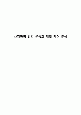 사지마비 감각 운동과 재활 케어 분석-1페이지