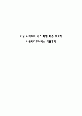 서울 시티투어 버스 체험 학습 보고서 서울시티투어버스 이용후기-1페이지