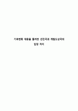 기후변화 대응을 둘러싼 선진국과 개발도상국의 입장 차이-1페이지