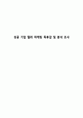 성공 기업 컬러 마케팅 독후감 및 분석 조사-1페이지