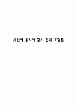 시선의 응시와 감시 현대 조형론-1페이지