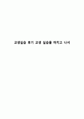 교생실습 후기 교생 실습을 마치고 나서-1페이지
