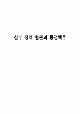심부 정맥 혈관과 동정맥루-1페이지