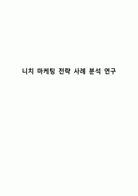 니치 마케팅 전략 사례 분석 연구-1페이지