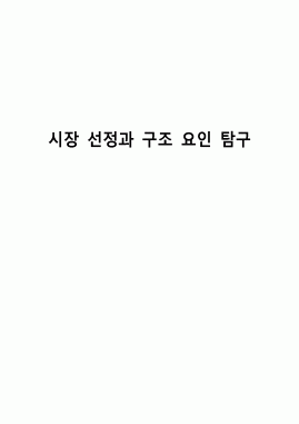 시장 선정과 구조 요인 탐구-1페이지