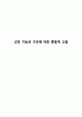 신장 기능과 구조에 대한 종합적 고찰-1페이지