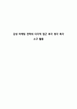 감성 마케팅 전략의 다각적 접근 후각 청각 촉각 소구 활용-1페이지