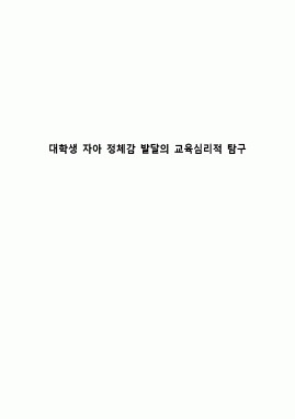 대학생 자아 정체감 발달의 교육심리적 탐구-1페이지
