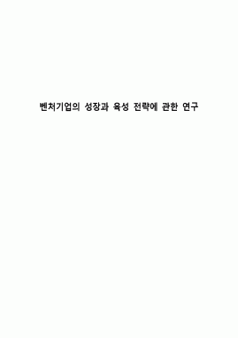 벤처기업의 성장과 육성 전략에 관한 연구-1페이지