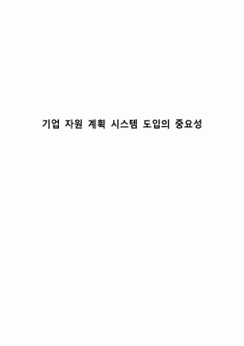 기업 자원 계획 시스템 도입의 중요성-1페이지