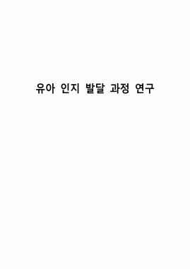 유아 인지 발달 과정 연구-1페이지