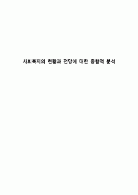사회복지의 현황과 전망에 대한 종합적 분석-1페이지