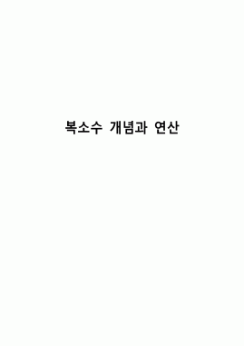 복소수 개념과 연산-1페이지
