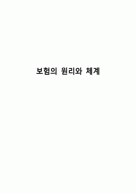 보험의 원리와 체계-1페이지