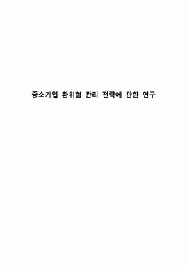 중소기업 환위험 관리 전략에 관한 연구-1페이지