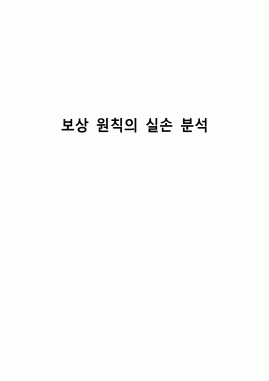 보상 원칙의 실손 분석-1페이지