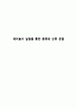 레이놀즈 실험을 통한 층류와 난류 관찰-1페이지