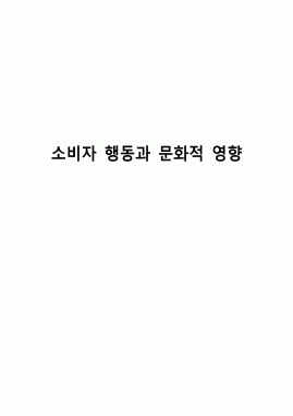 소비자 행동과 문화적 영향-1페이지