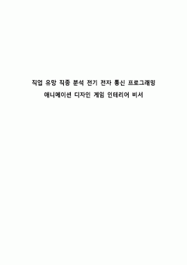 직업 유망 직종 분석 전기 전자 통신 프로그래밍 애니메이션 디자인 게임 인테리어 비서-1페이지