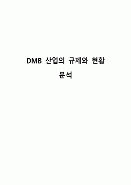 DMB 산업의 규제와 현황 분석-1페이지