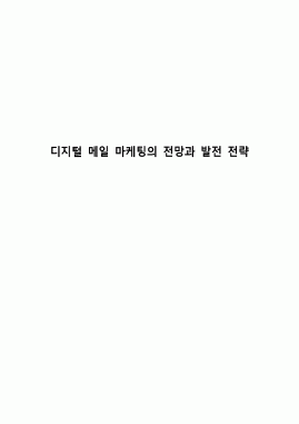 디지털 메일 마케팅의 전망과 발전 전략-1페이지
