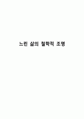 느린 삶의 철학적 조명-1페이지
