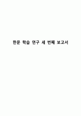 한문 학습 연구 세 번째 보고서-1페이지