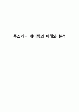 투스카니 네이밍의 이해와 분석-1페이지