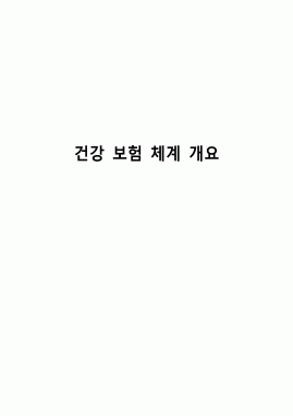건강 보험 체계 개요-1페이지