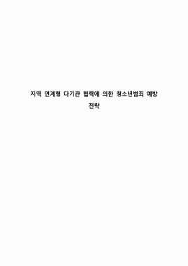 지역 연계형 다기관 협력에 의한 청소년범죄 예방 전략-1페이지