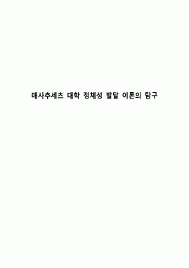 매사추세츠 대학 정체성 발달 이론의 탐구-1페이지